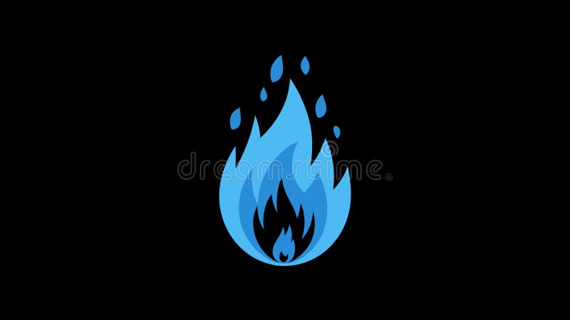 Burning Blue Fire for 2d Animation or Video Game. Vector Cartoon ...
