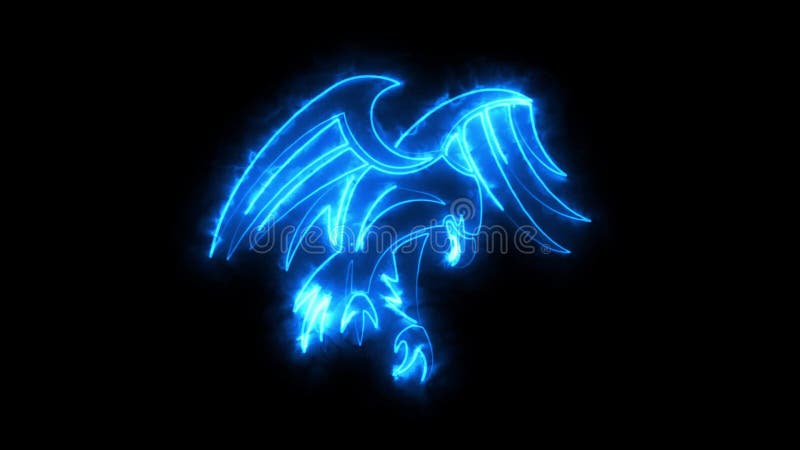 Burning Blue Neon Eagle Logo Graphic Element Stock Footage - Video of ...