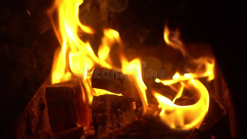 Burning Bonfire with Sparkling Flame. Stock Footage - Video of bonfire ...