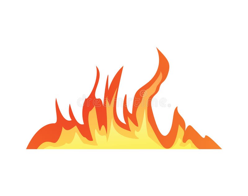 Burning Bonfire or Campfire Border Effect Flat Vector, Cartoon Red ...