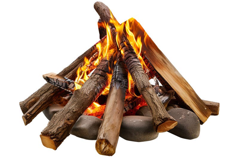 Burning Bonfire Isolated Cut-out Photo Stock Photo - Image of wood ...