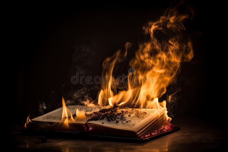 Book in fire stock image. Image of censorship, cover - 306792207