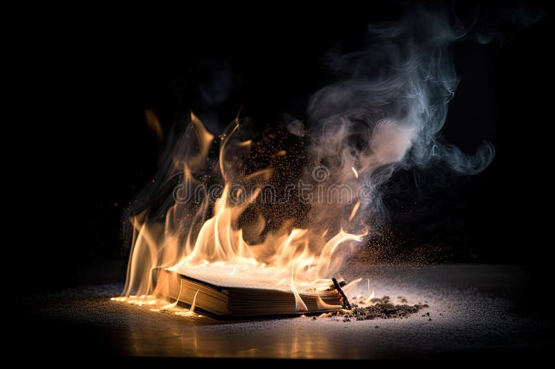 Book in fire stock photo. Image of antique, page, academic - 306792208