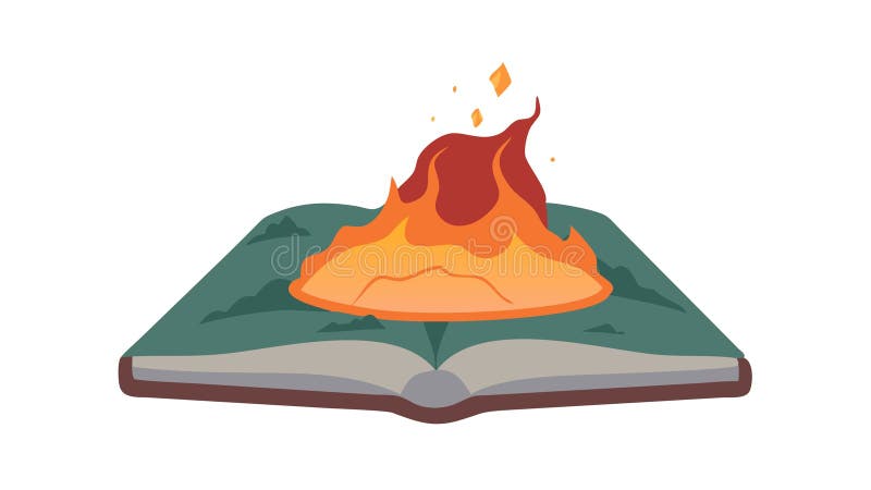Burning Book Icon, Passionate Learning and Ideas, Vector Design ...