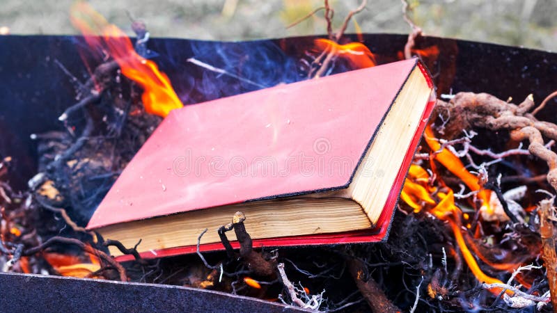 Burning Books. a Book on a Fire Stock Image - Image of flames, blazing ...
