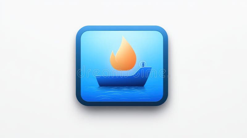 Burning Bright, a Blue App Icon with Striking Flame Symbolizing Mobile ...