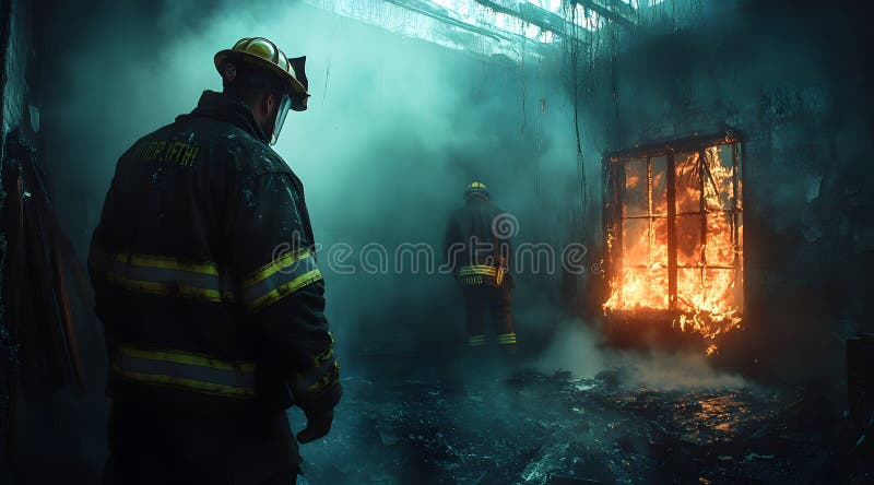Burning Building Engulfed in Flames As Firefighters Battle Massive Fire ...
