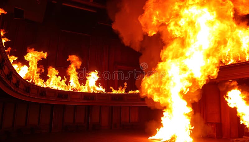 Burning Building Fire Disaster, Emergency Situation, and Structure in ...