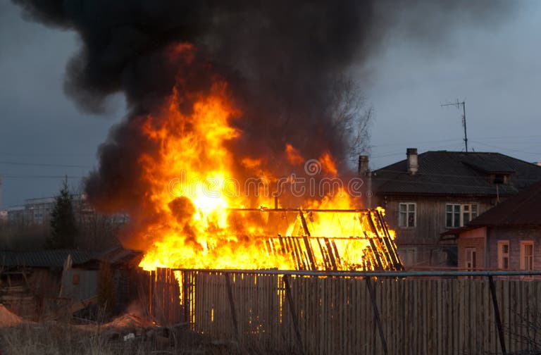 Burning building stock photo. Image of estate, heat, loss - 32201980