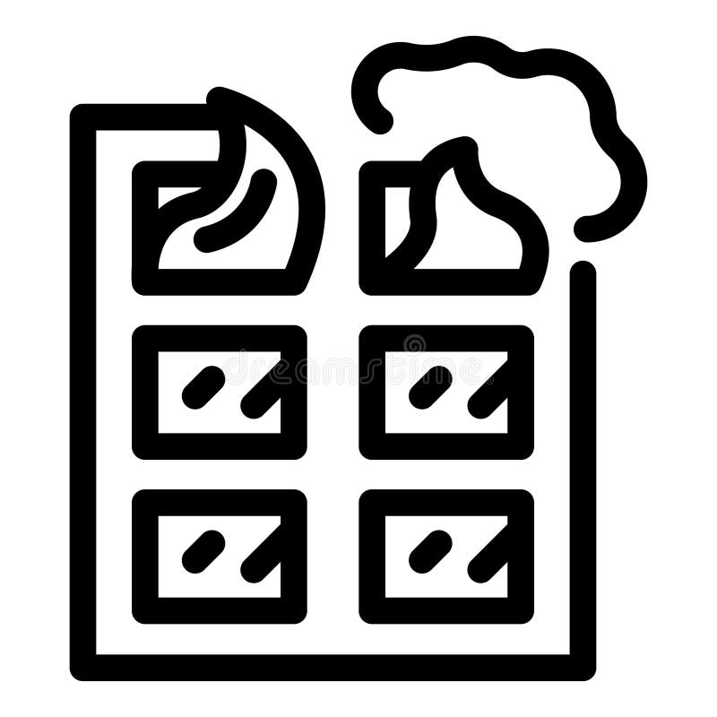 Burning Building with Smoke Coming Out from Windows Icon Stock ...