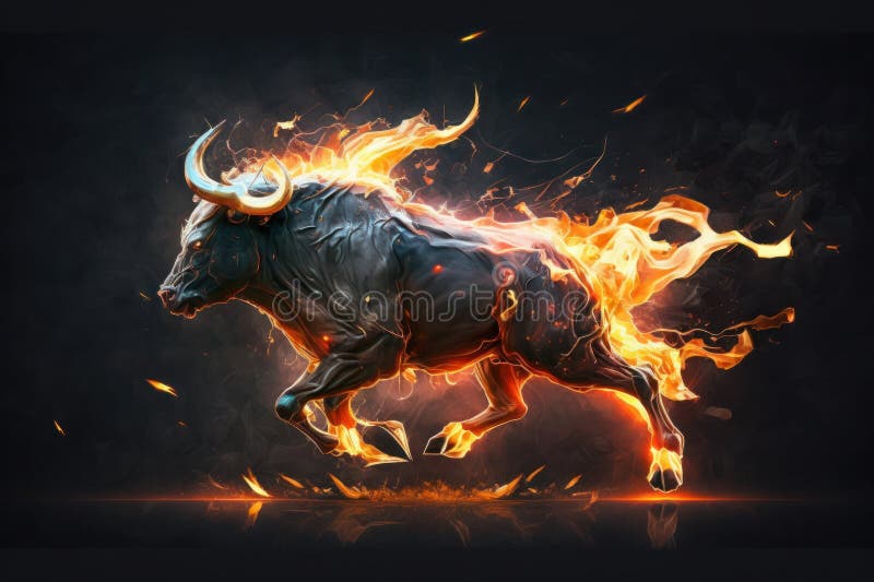 Golden Bull Black Background Stock Illustrations – 672 Golden Bull ...