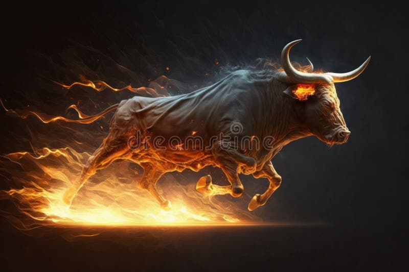 Golden Bull Black Background Stock Illustrations – 672 Golden Bull ...