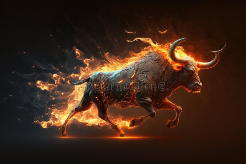 Golden Bull Black Background Stock Illustrations – 672 Golden Bull ...