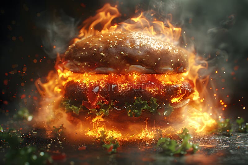 Burning Burger Stock Illustrations – 832 Burning Burger Stock ...