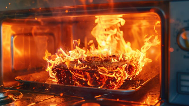 Burning Cake in Oven stock photo. Image of accident - 375897530