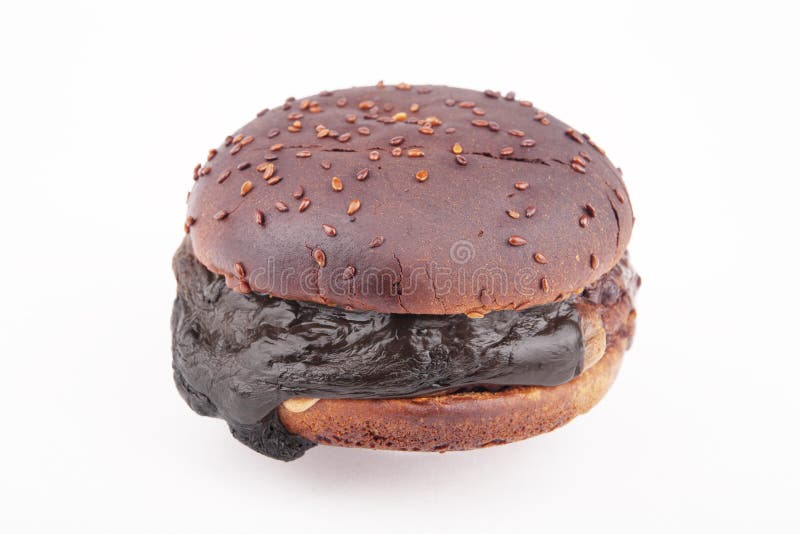 Burning Burger is Poured with Spirits. Stock Image - Image of cuisine ...