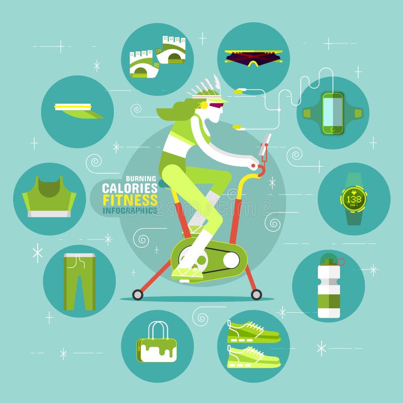 Fitness Infographics stock vector. Illustration of flat - 42943778