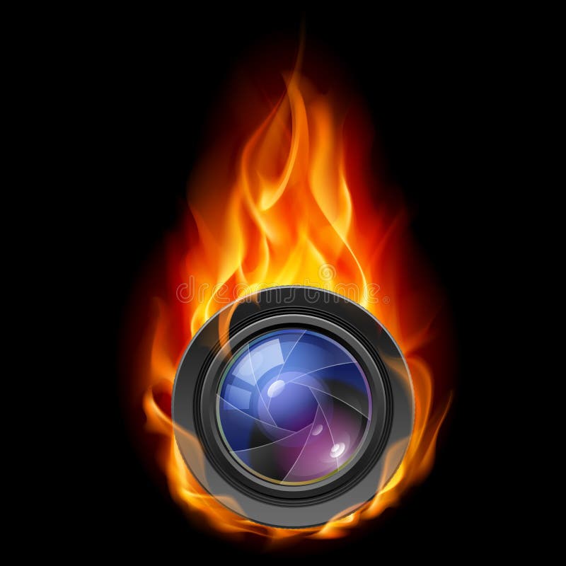 Burning lens stock illustration. Illustration of experiment - 24741796