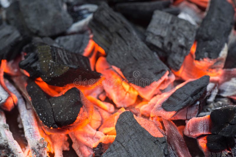 Burning Camp Fire with Coals and Flames Stock Photo - Image of shot ...