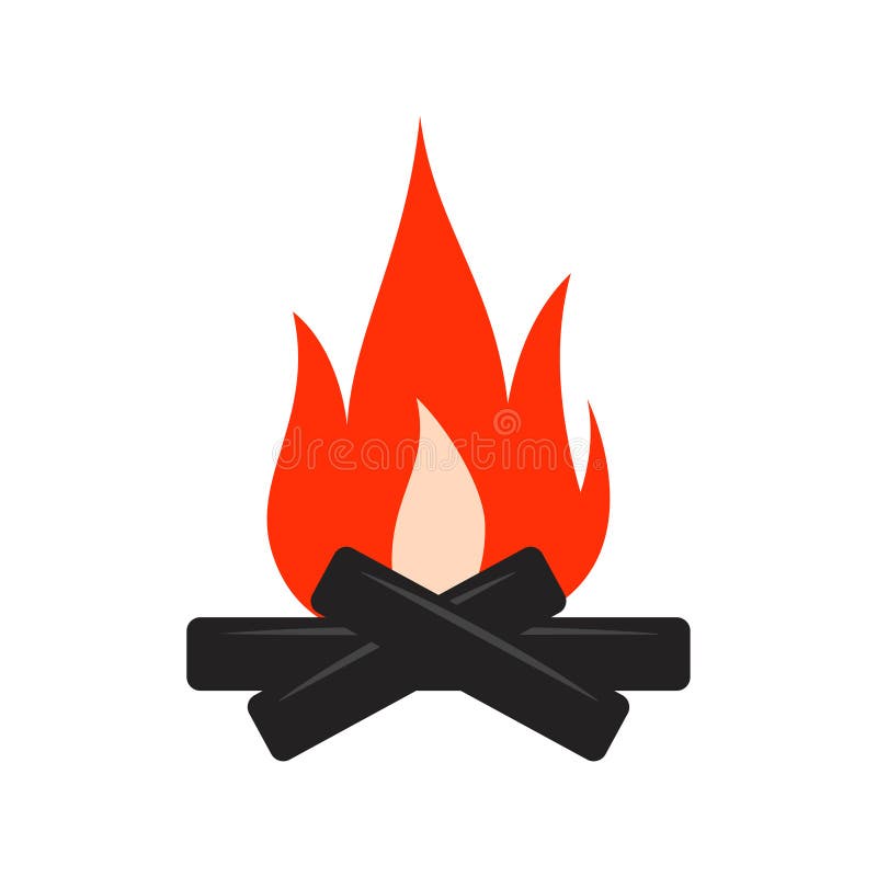 Burning campfire icon stock vector. Illustration of heat - 385656054