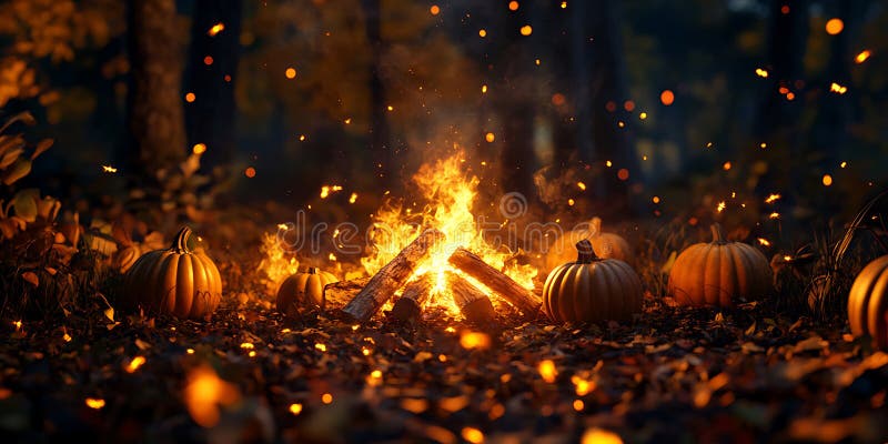 Burning Campfire Night stock image. Image of darkness - 380293459