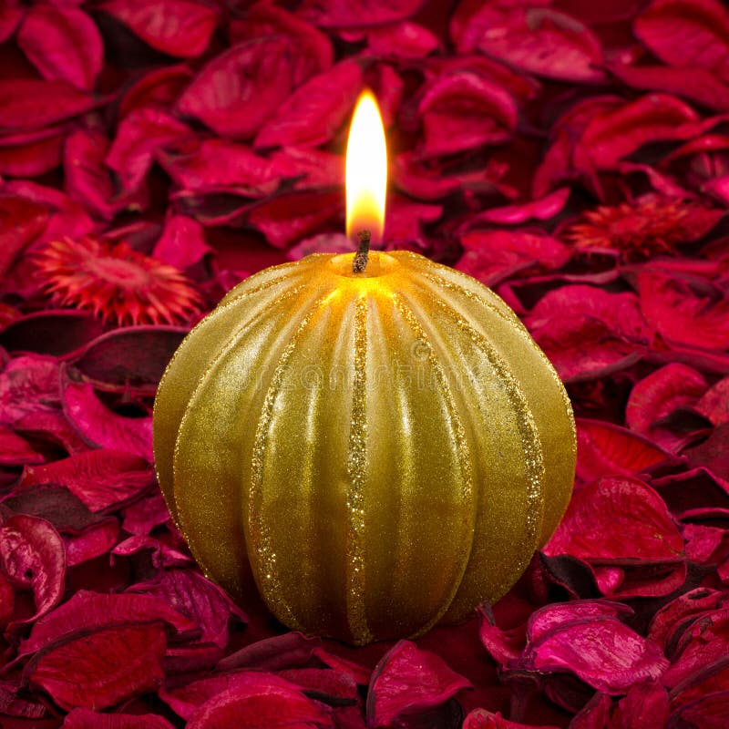 Background with Burning Candle Stock Photo - Image of golden, love ...