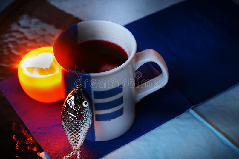 Burning Candle Cup Tea Silver Fish Stock Photos - Free & Royalty-Free ...