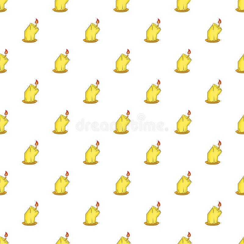 Burning Candle with Dripping Wax Pattern Stock Vector - Illustration of ...