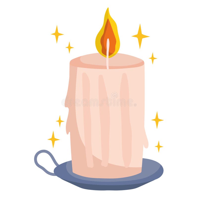 Burning candle flame stock vector. Illustration of burning - 233752305