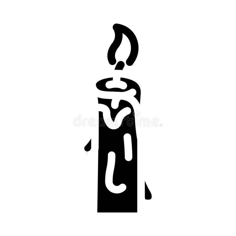 Burning Candle Glyph Icon Vector Illustration Stock Vector ...
