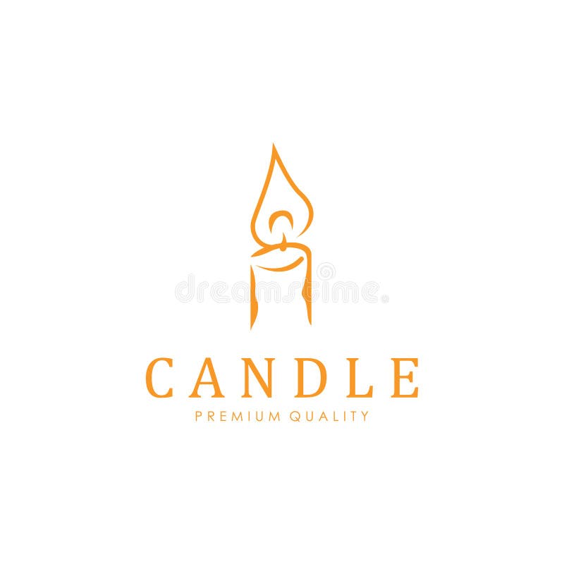 Burning Candle Vector Logo Template in Simple Flat Style Stock Vector ...