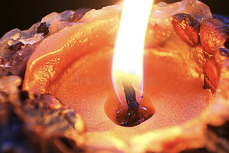 Burning Candle in the Macro Stock Photo - Image of macro, glowing: 84645490