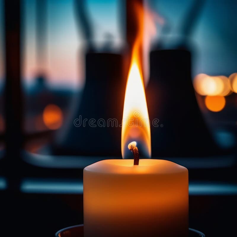 Burning Candle. Memory of the Dead Stock Illustration - Illustration of ...