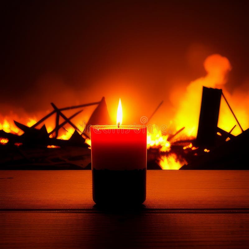 Burning Candle. Memory of the Dead Stock Illustration - Illustration of ...