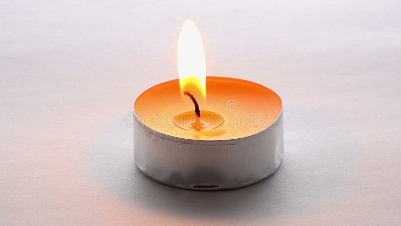Orange Burning Candle Close-up Stock Footage - Video of lighting, fire ...