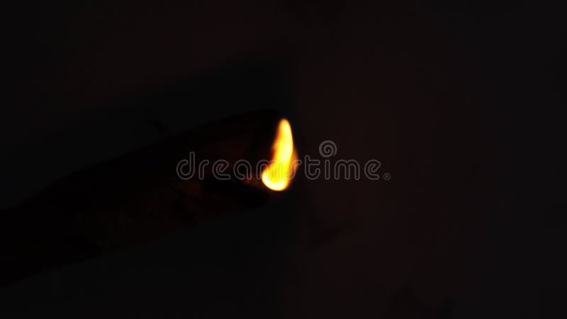 Burning Candle S Flickering Flame Progresses from Brightness To ...