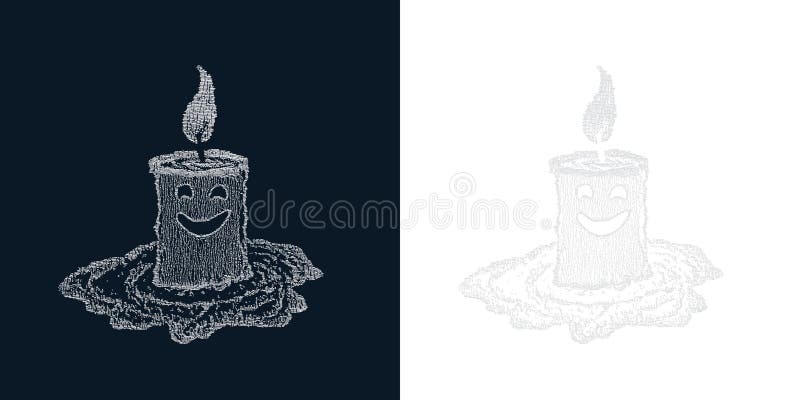 Burning Candle with Smiling Face on Transparent Background Stock ...