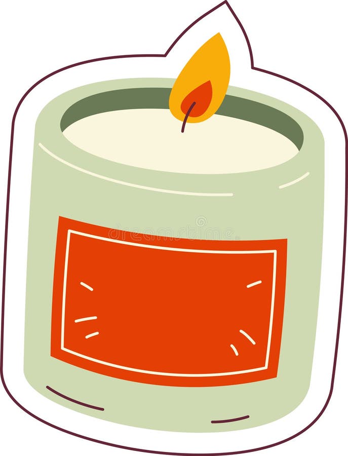 Burning Candle Sticker stock vector. Illustration of burn - 285103128