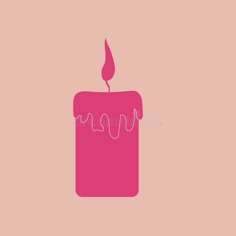Burning Candle. Vector Illustration Decorative Background Design Stock ...