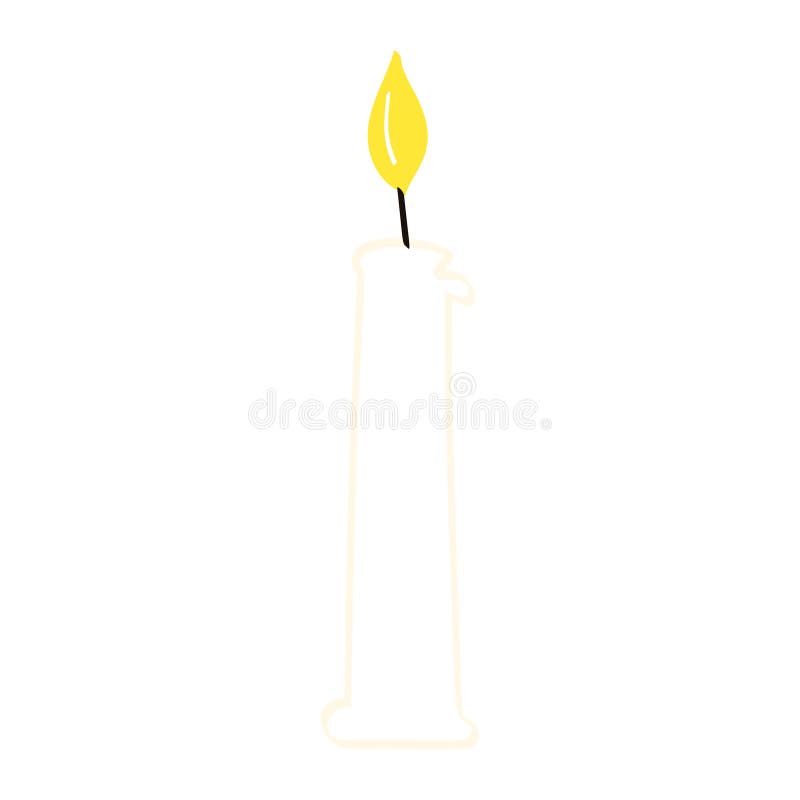 Burning Candle Vector Illustration in Doodle Style Stock Vector ...