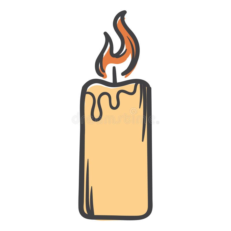 A Burning Candle. Vector Illustration for Sticker, Icon, Print Stock ...