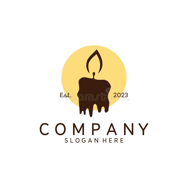 Burning Candle Vector Logo Template in Simple Flat Style Stock Vector ...
