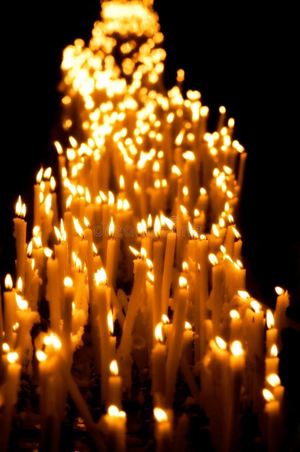 Burning candles stock photo. Image of orange, lighting - 12588124
