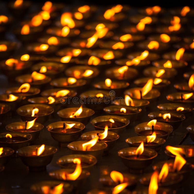 Burning Candles in Buddhist Temple, India Stock Photo - Image of temple ...