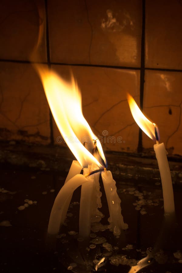 Burning Candles Give Light in the Dark Stock Photo - Image of light ...