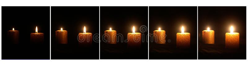 Burning Candles. a Collage. Stock Photo - Image of burns, collage: 11409924
