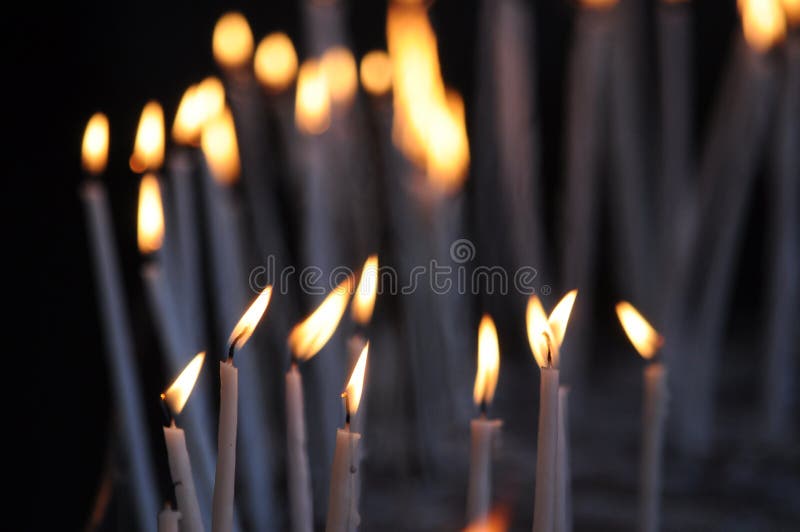 Candles Reflection Fire Light Flame Lighting Stock Photo - Image of ...