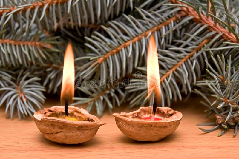 Burning candles stock photo. Image of tradition, tree - 35041708