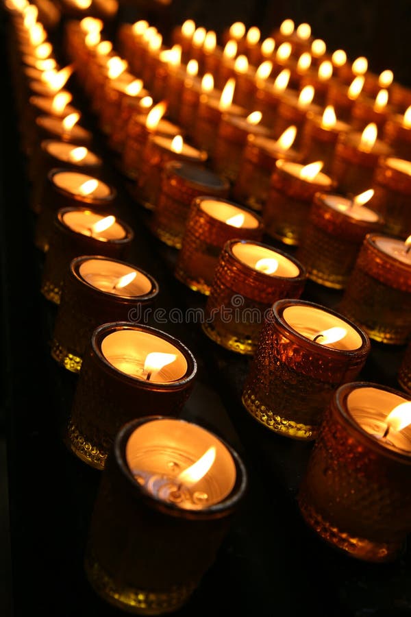 Burning Candles an One is Off Stock Image - Image of remember ...