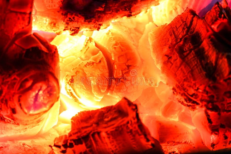 Burning of Carbon As Charcoal Stock Image - Image of light, fireplace ...
